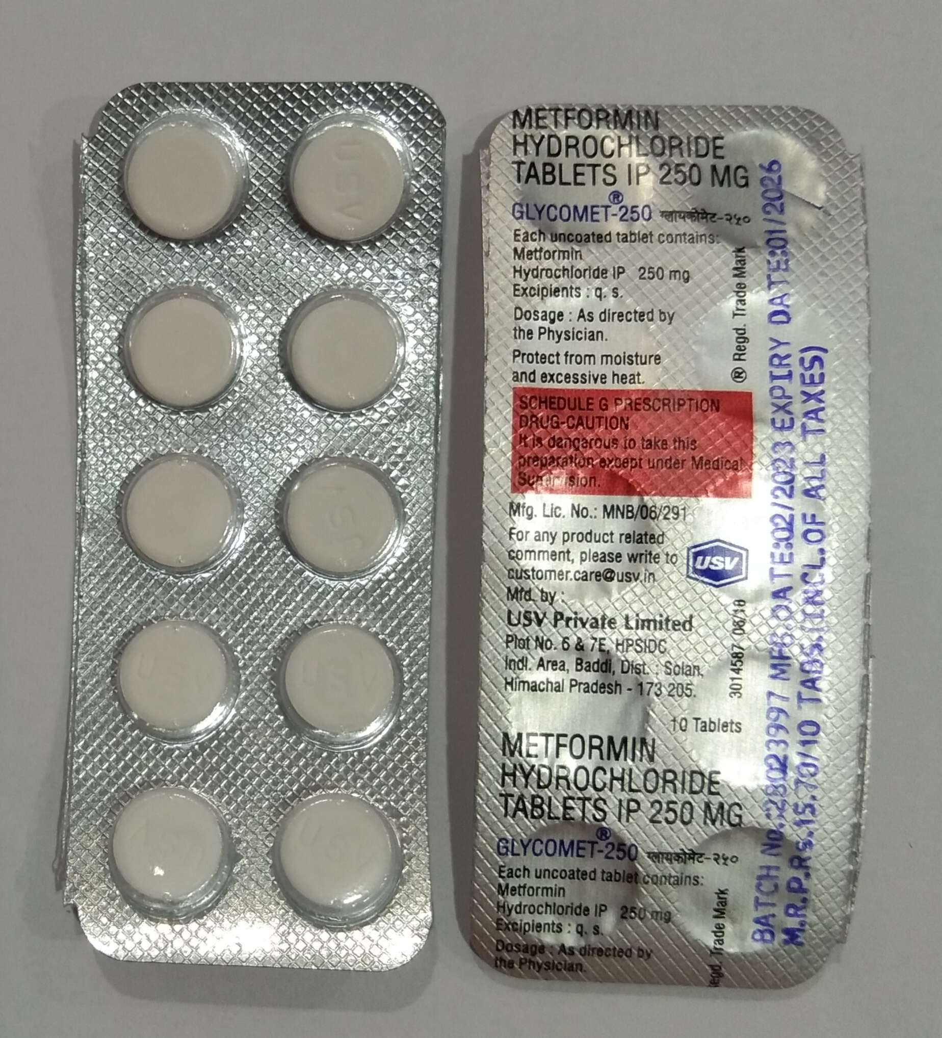 Dr. Kumar's Clinic. GLYCOMET 250 10 TAB